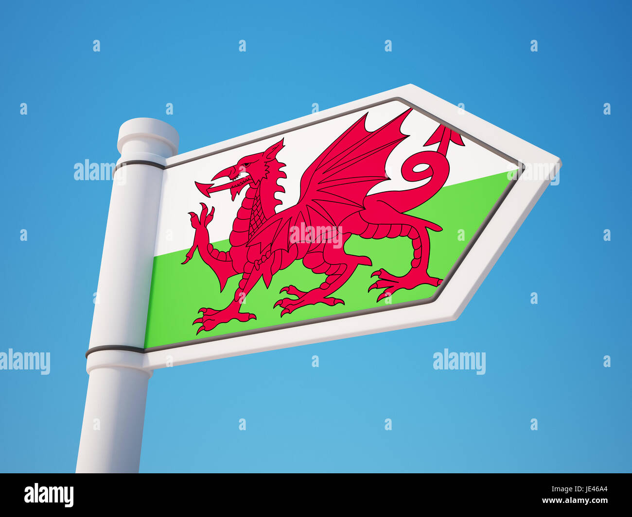 Welsh dragon road sign hi-res stock photography and images - Alamy