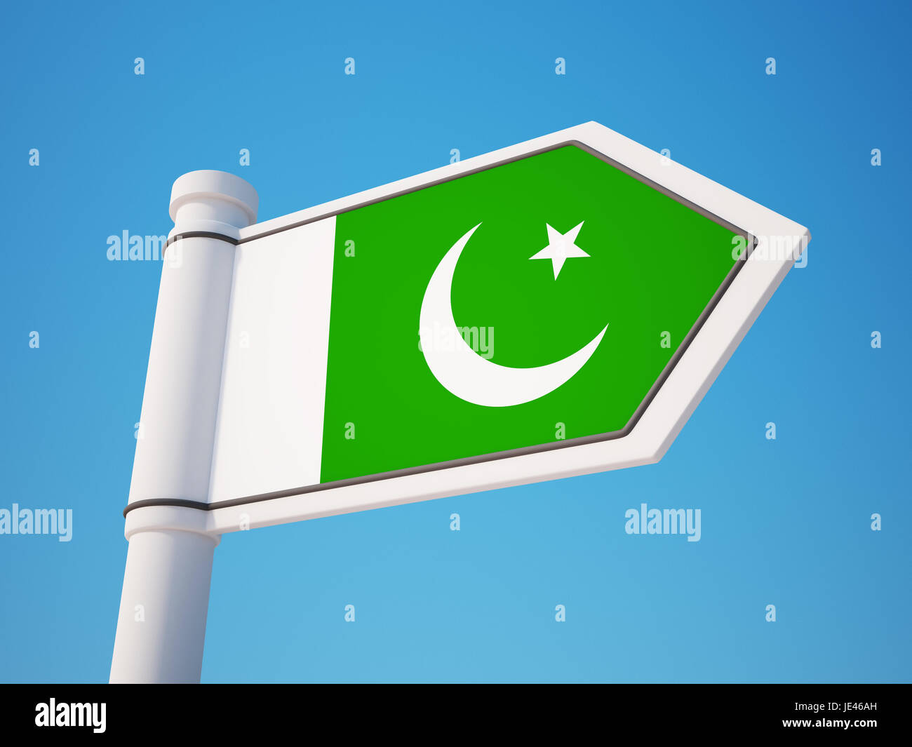 Pakistan Flag Sign isolated on sky Stock Photo - Alamy
