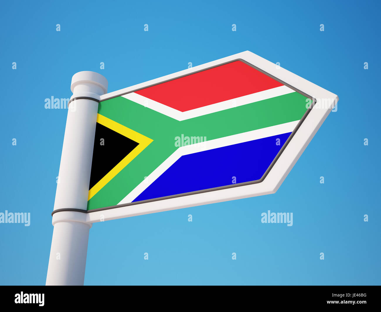 South Africa Flag Sign isolated on sky Stock Photo - Alamy