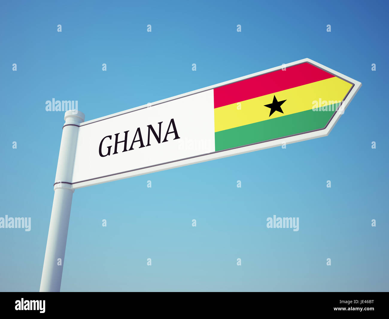 Ghana Flag Sign isolated on sky Stock Photo - Alamy
