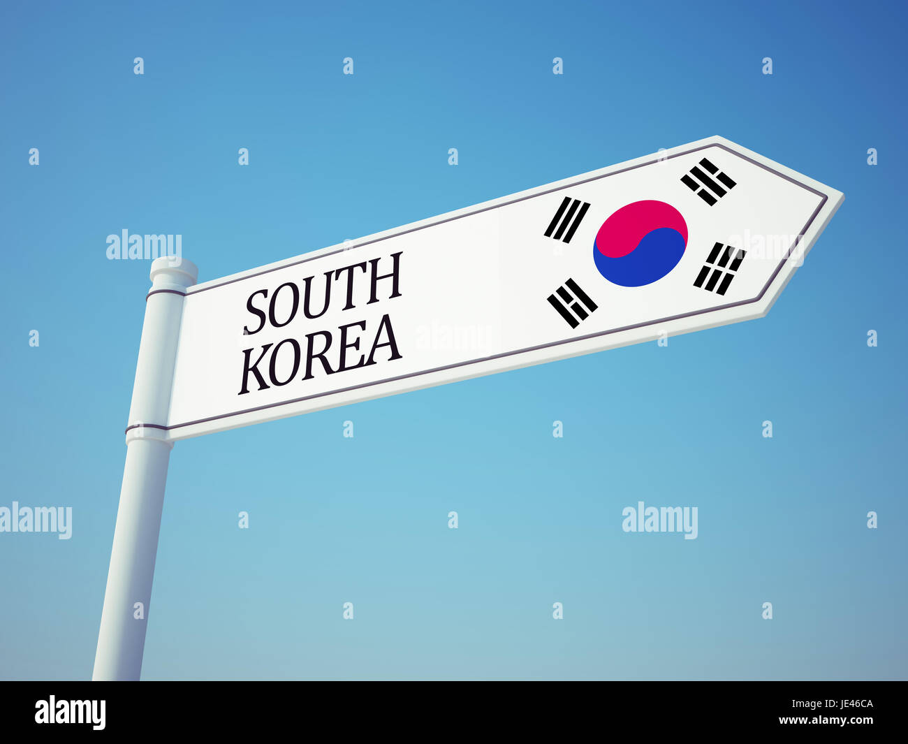 South Korea Flag Sign isolated on sky Stock Photo - Alamy