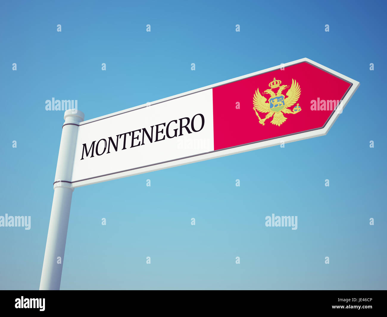 Montenegro Flag Sign isolated on sky Stock Photo - Alamy