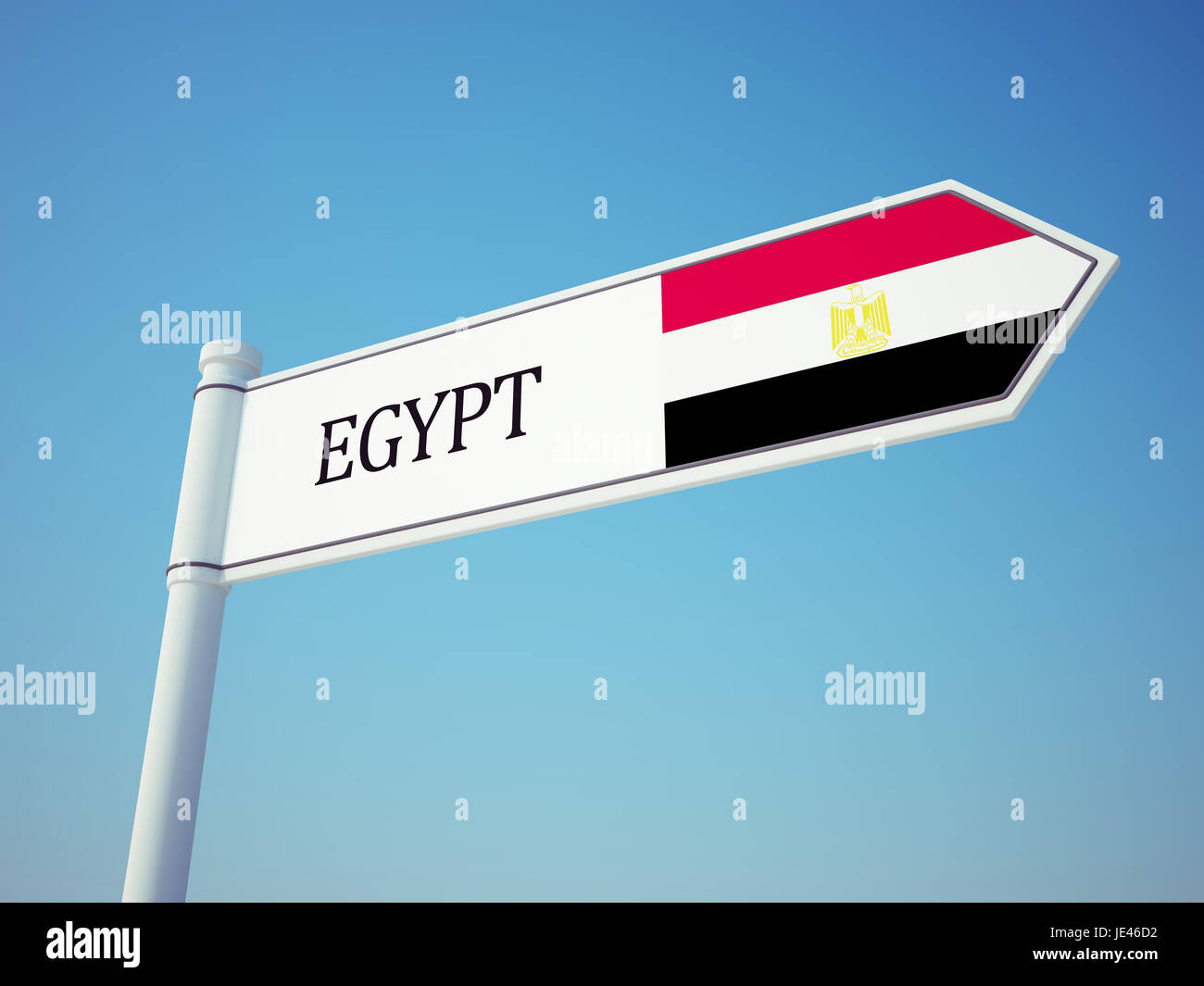 Egypt Flag Sign isolated on sky Stock Photo - Alamy
