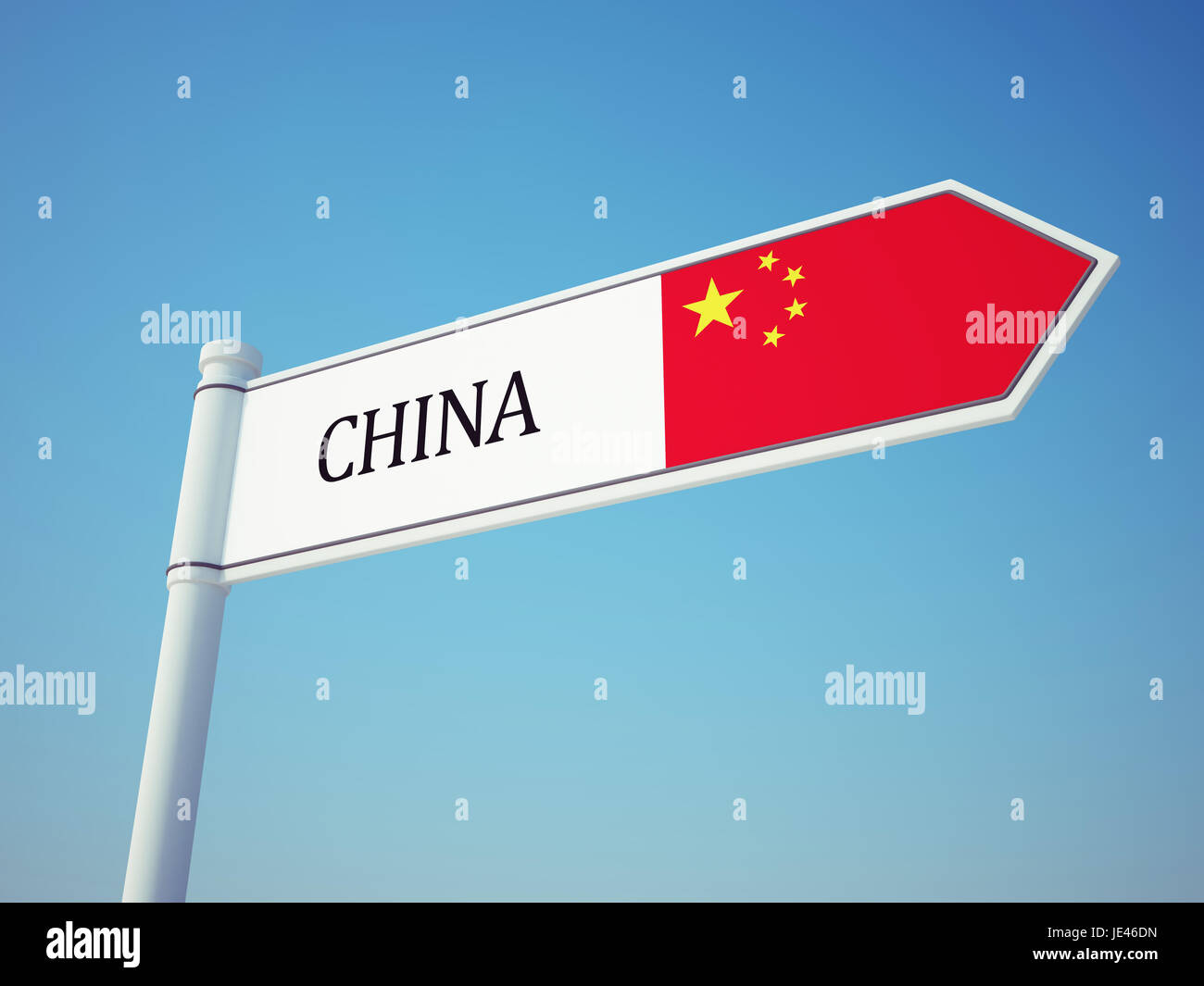 China Flag Sign isolated on sky Stock Photo - Alamy