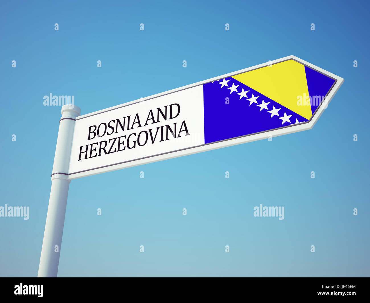 Bosnia and Herzegovina Flag Sign isolated on sky Stock Photo - Alamy