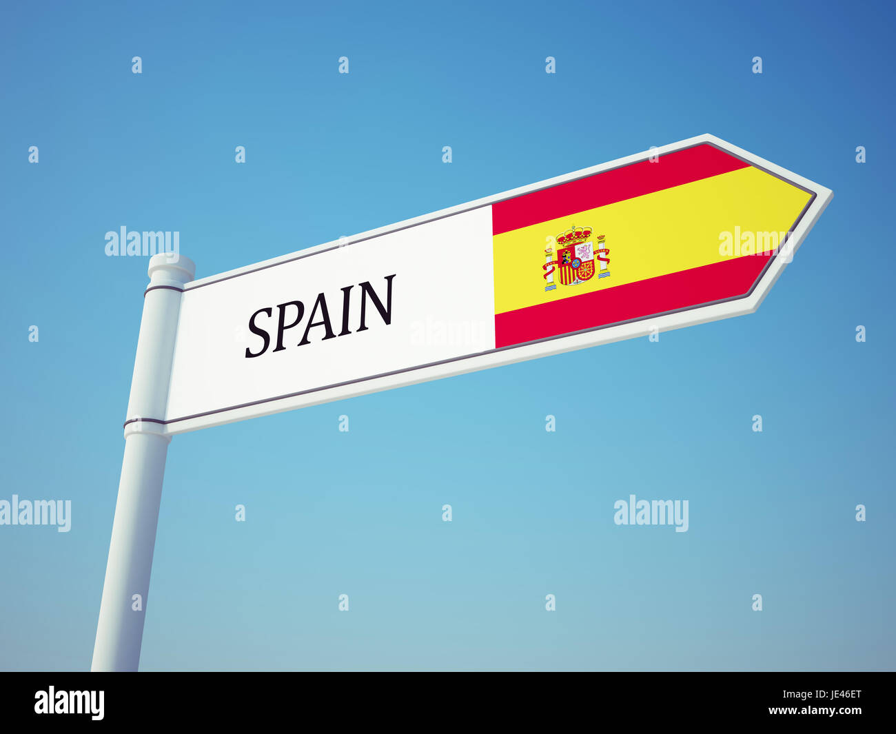 Spain Flag Sign isolated on sky Stock Photo - Alamy