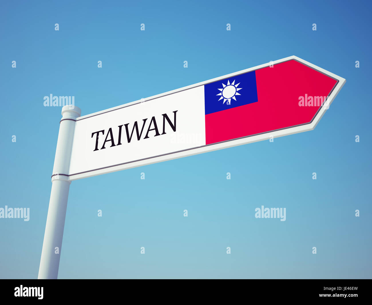 Taiwan Flag Sign isolated on sky Stock Photo - Alamy