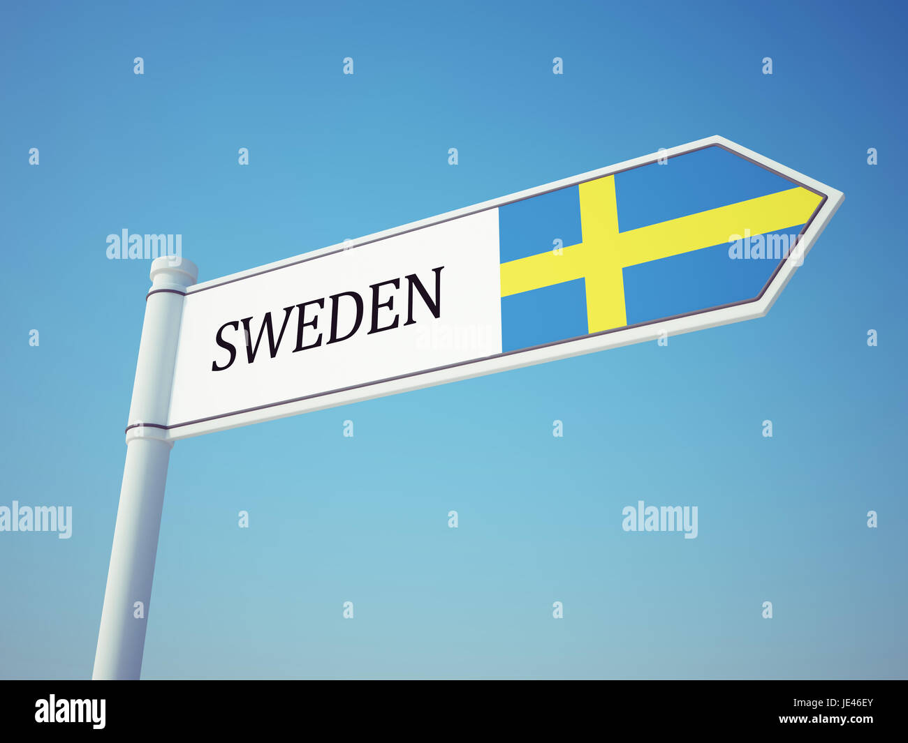 Sweden Flag Sign isolated on sky Stock Photo - Alamy