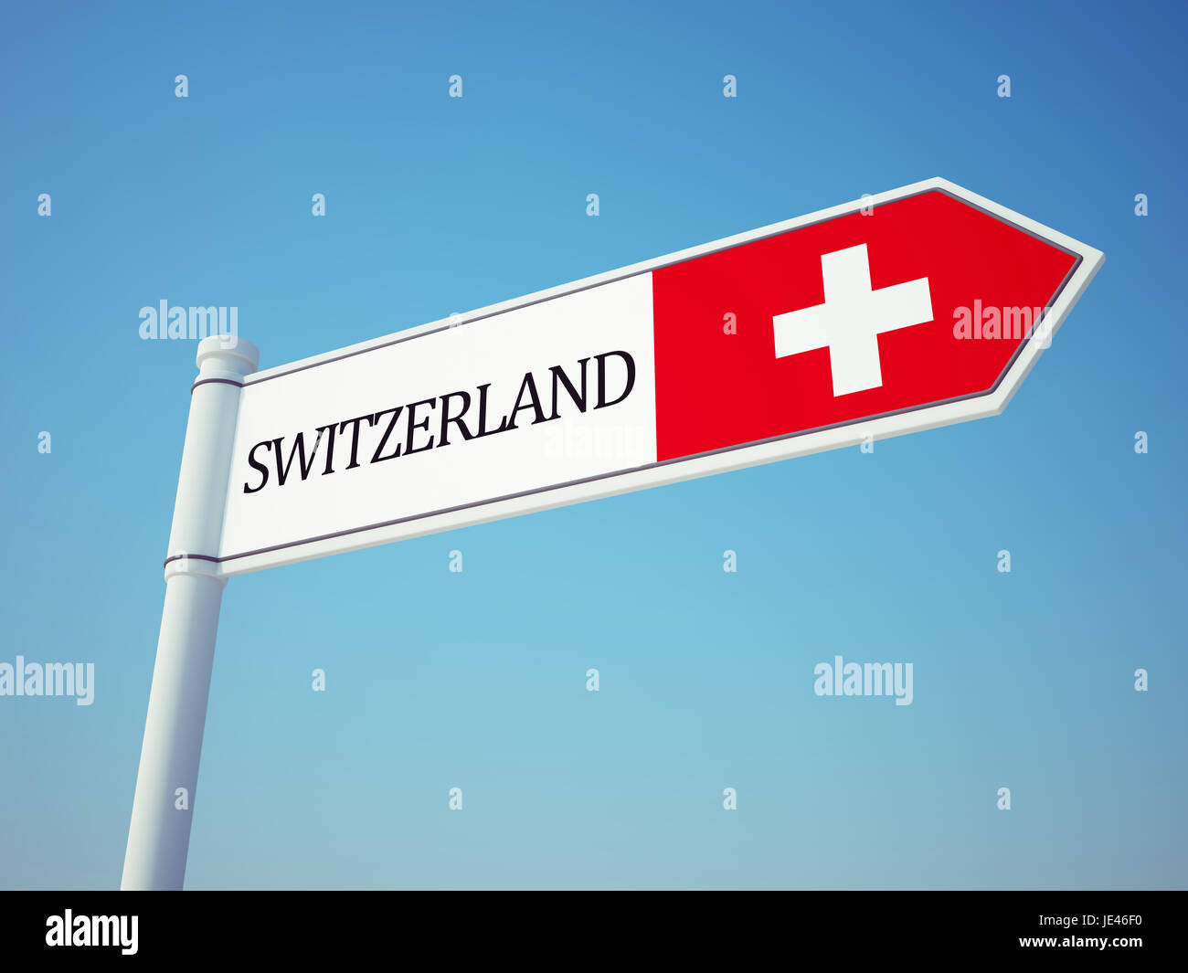 Switzerland Flag Sign isolated on sky Stock Photo - Alamy