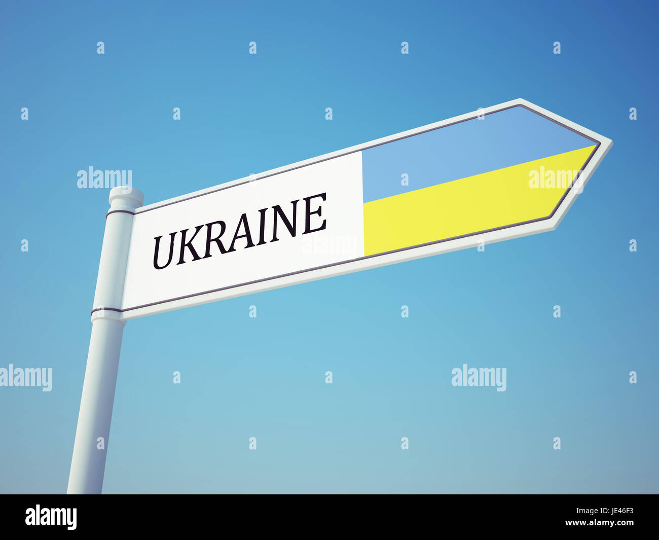 Ukraine Flag Sign isolated on sky Stock Photo - Alamy