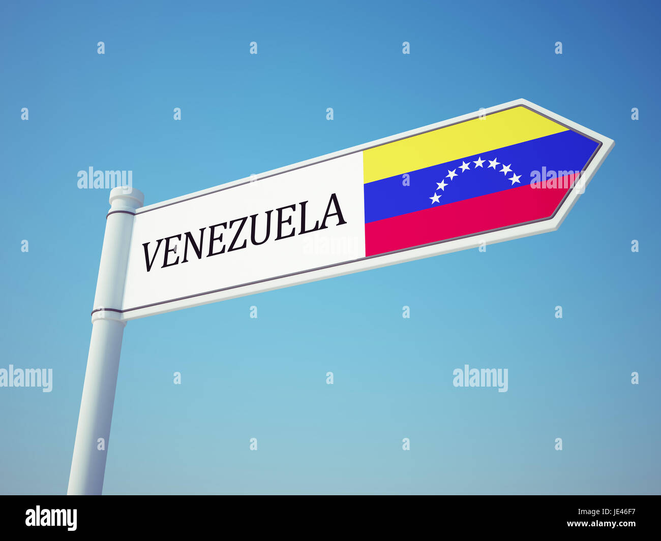 Venezuela Flag Sign isolated on sky Stock Photo - Alamy