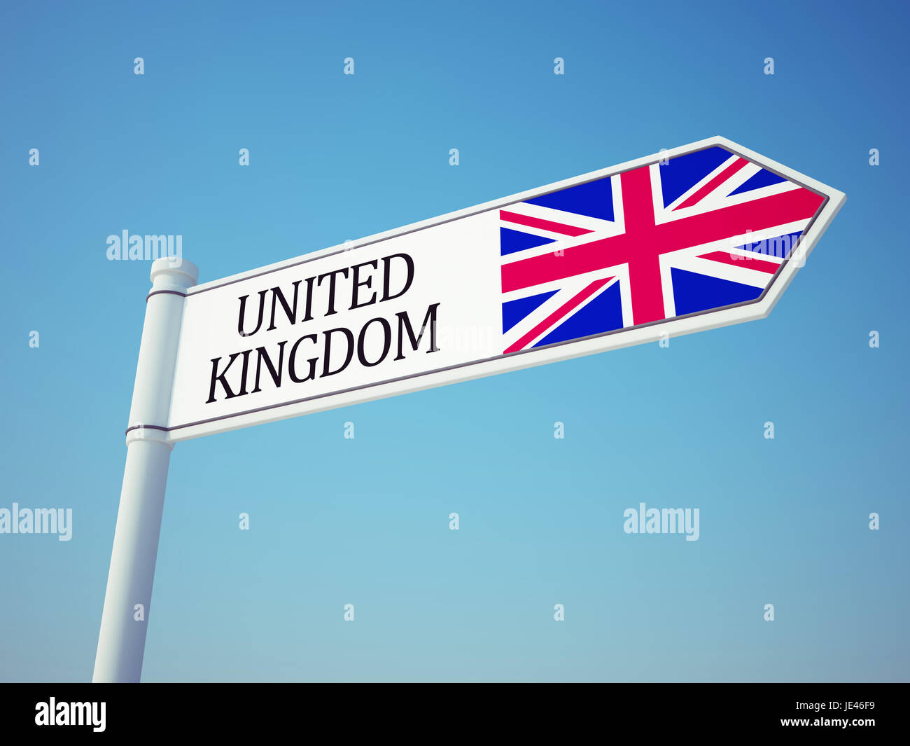 United Kingdom Flag Sign isolated on sky Stock Photo - Alamy