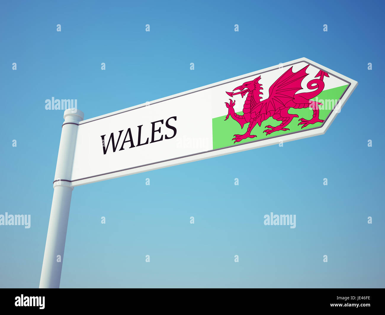 Welsh dragon road sign hi-res stock photography and images - Alamy