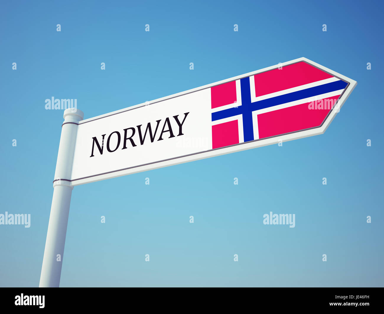 Norway Flag Sign isolated on sky Stock Photo - Alamy