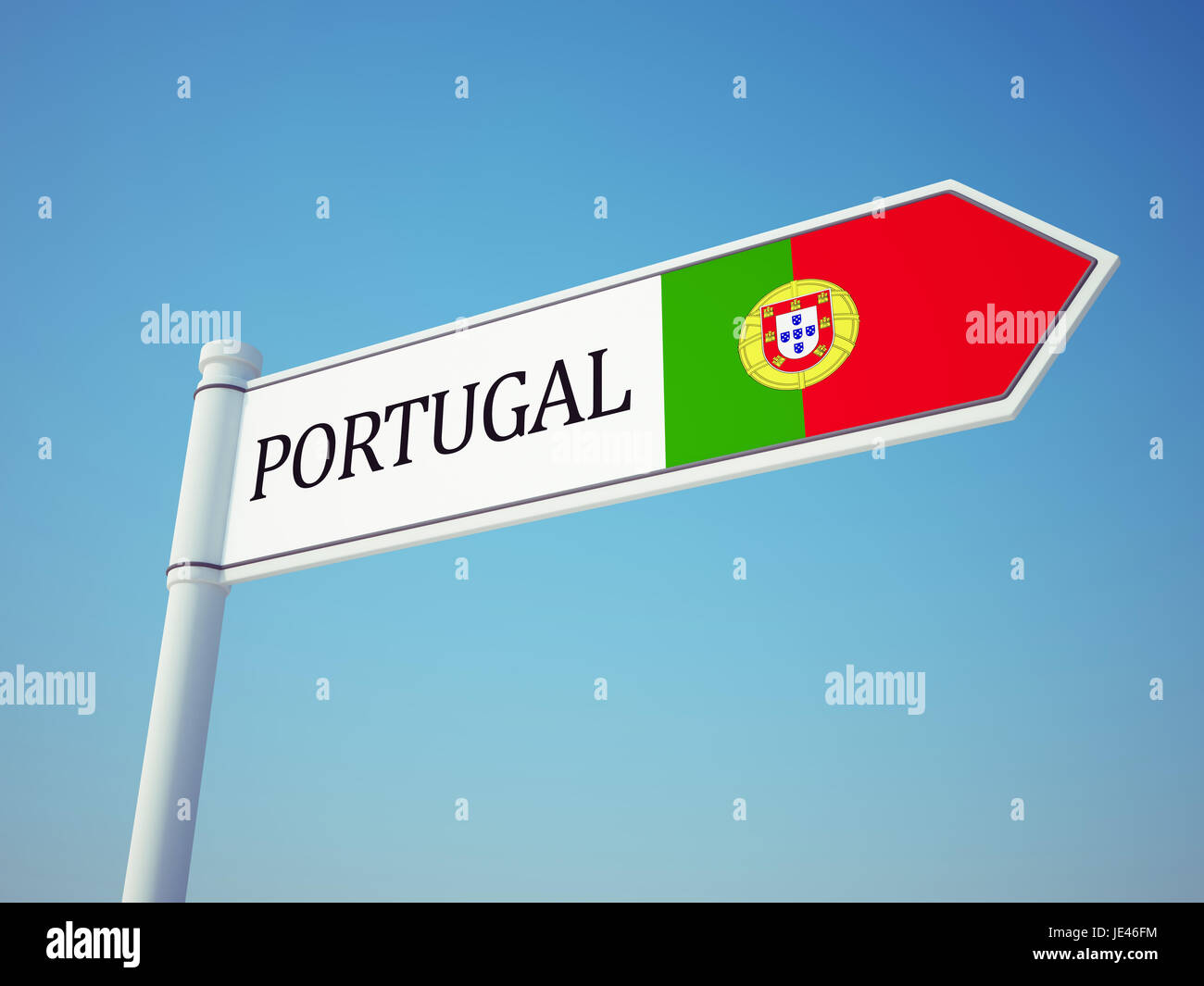 Portugal Flag Sign isolated on sky Stock Photo - Alamy