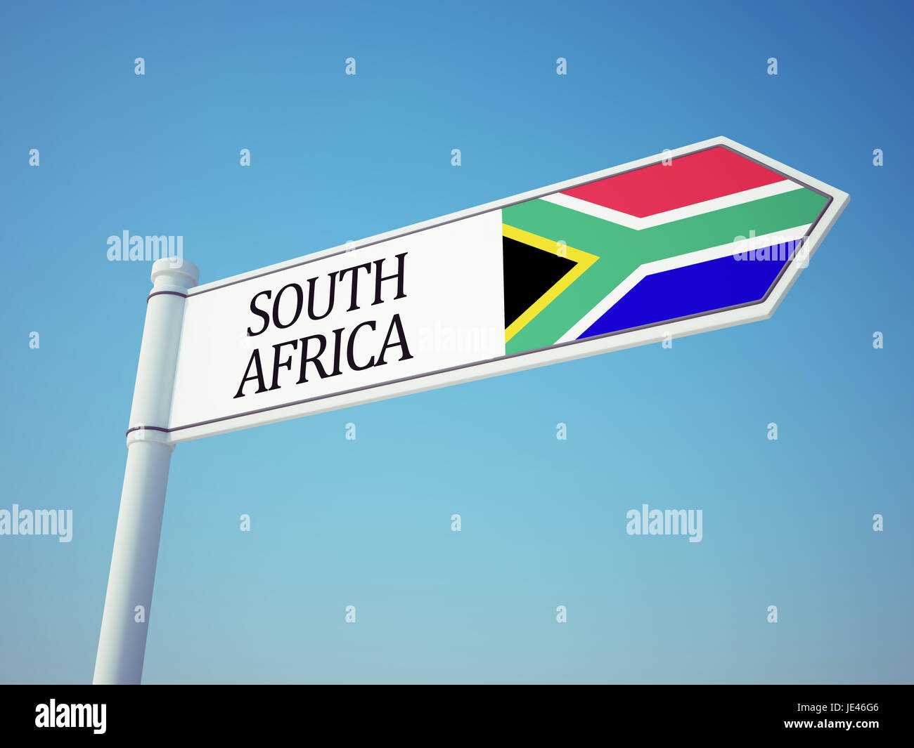 South Africa Flag Sign isolated on sky Stock Photo - Alamy