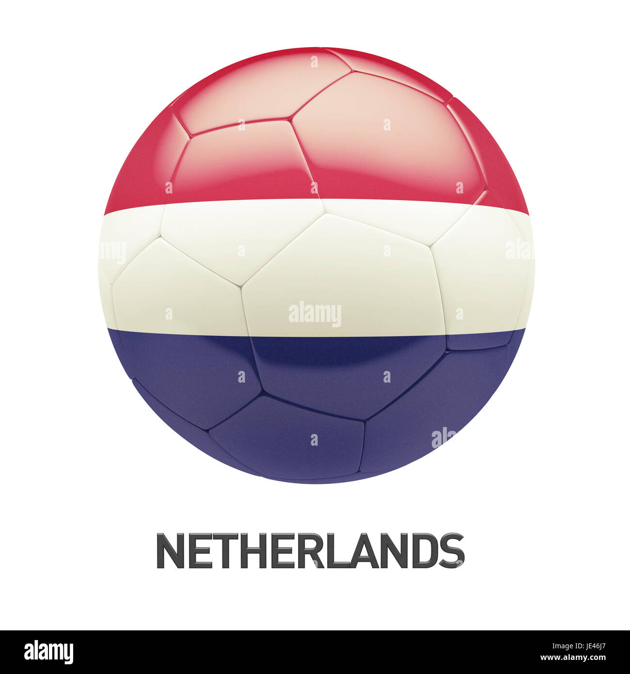 3d illustration football with flag of the netherlands soccer ball on hi ...