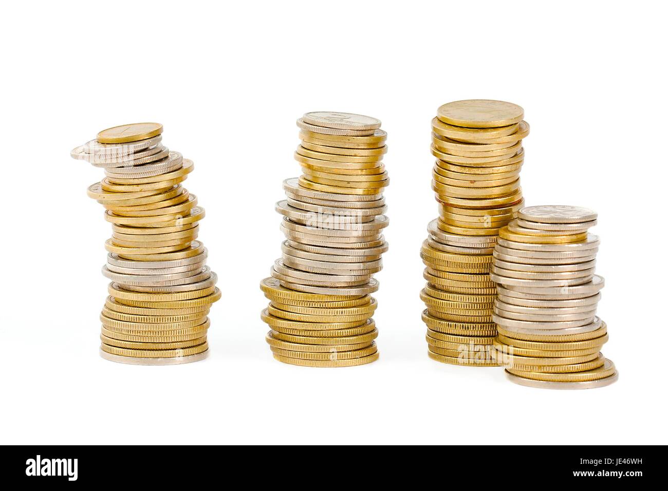 One Euro coin isolated on white background Stock Photo - Alamy