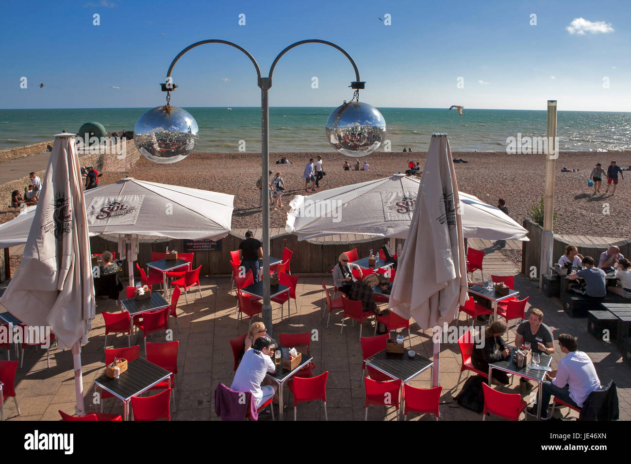 Seafront beach cafes brighton beach hi-res stock photography and images ...