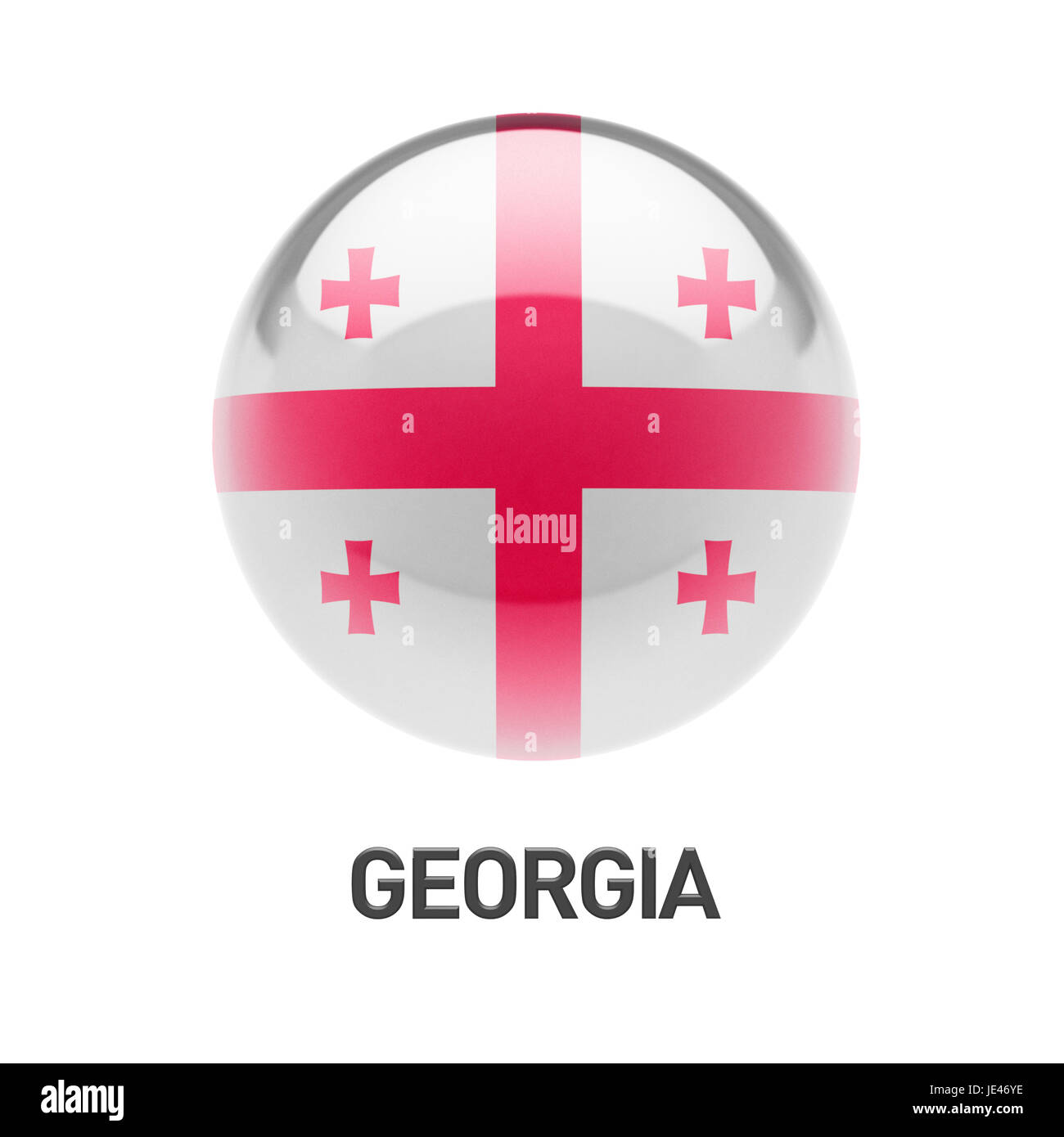 Georgia Flag isolated on white background Stock Photo - Alamy