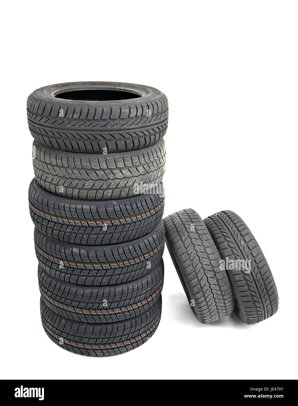 Many car tyres in a pile Stock Photo - Alamy