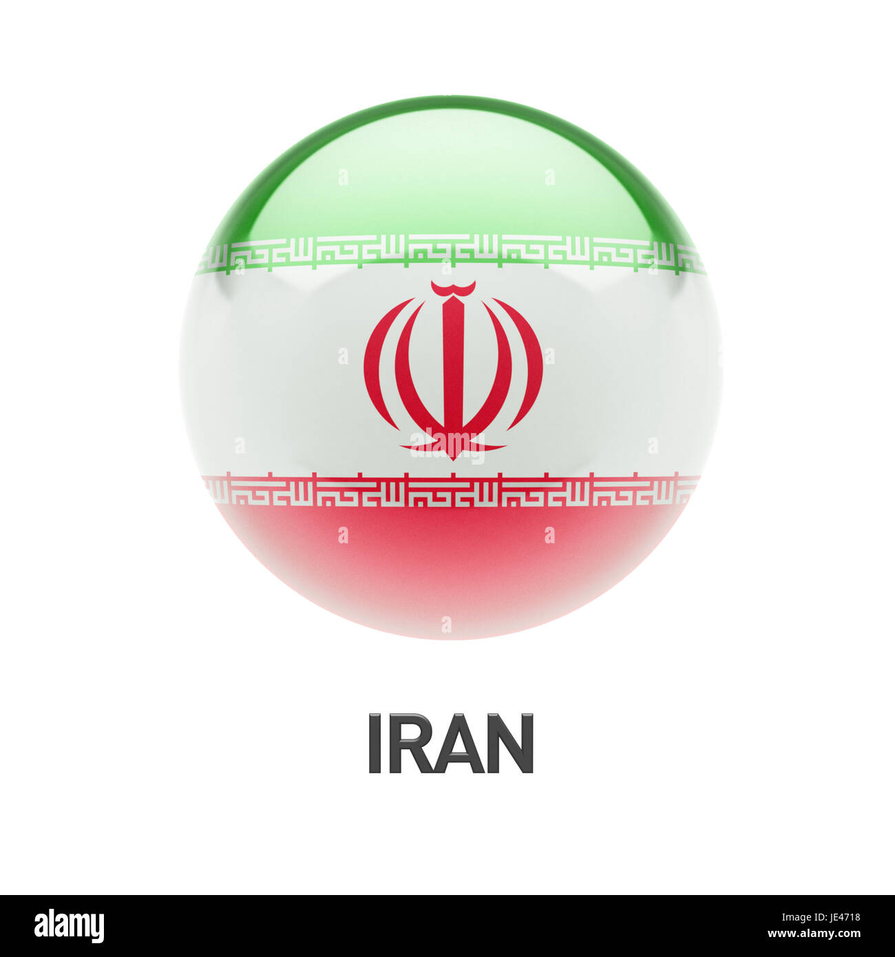 Iran Flag isolated on white background Stock Photo - Alamy