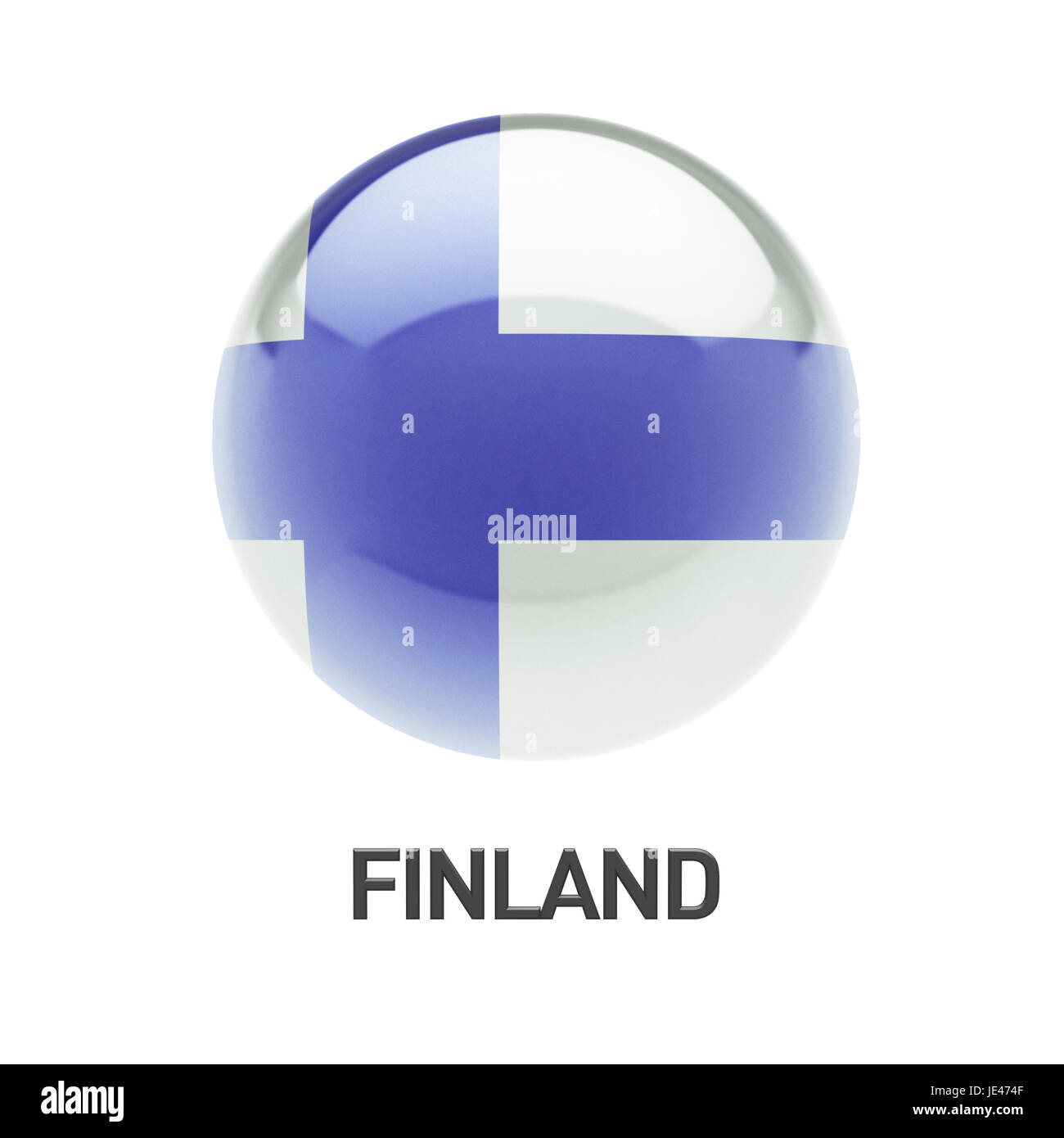 Finland Flag isolated on white background Stock Photo - Alamy