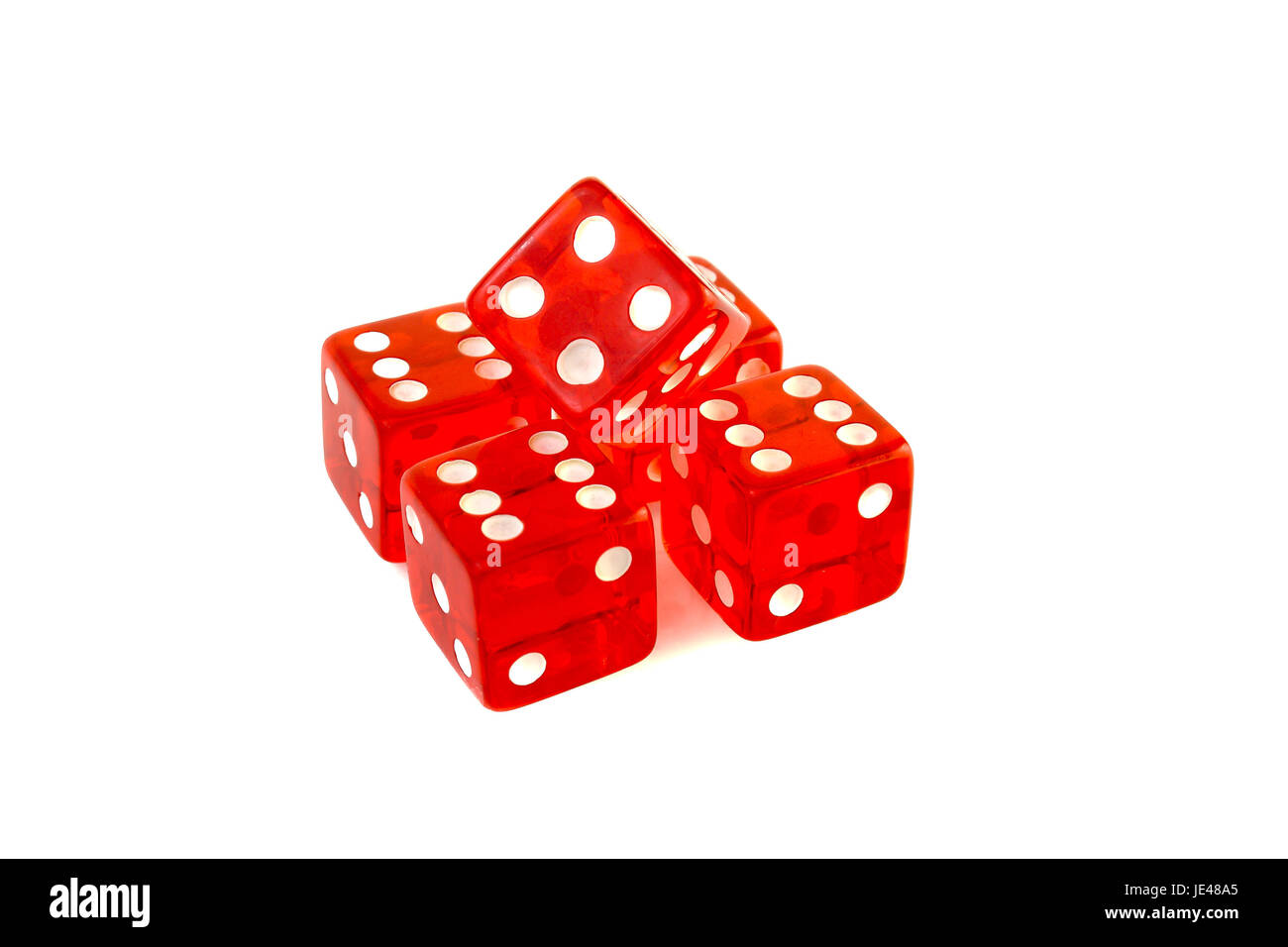 Close Up of red dice on white background Stock Photo - Alamy