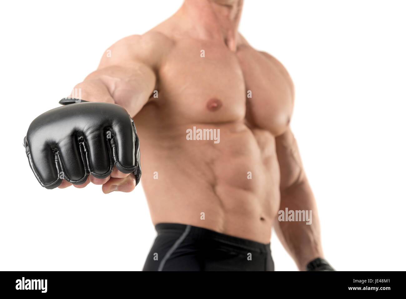 Strong Mixed Martial Arts fighter isolated in white Stock Photo - Alamy