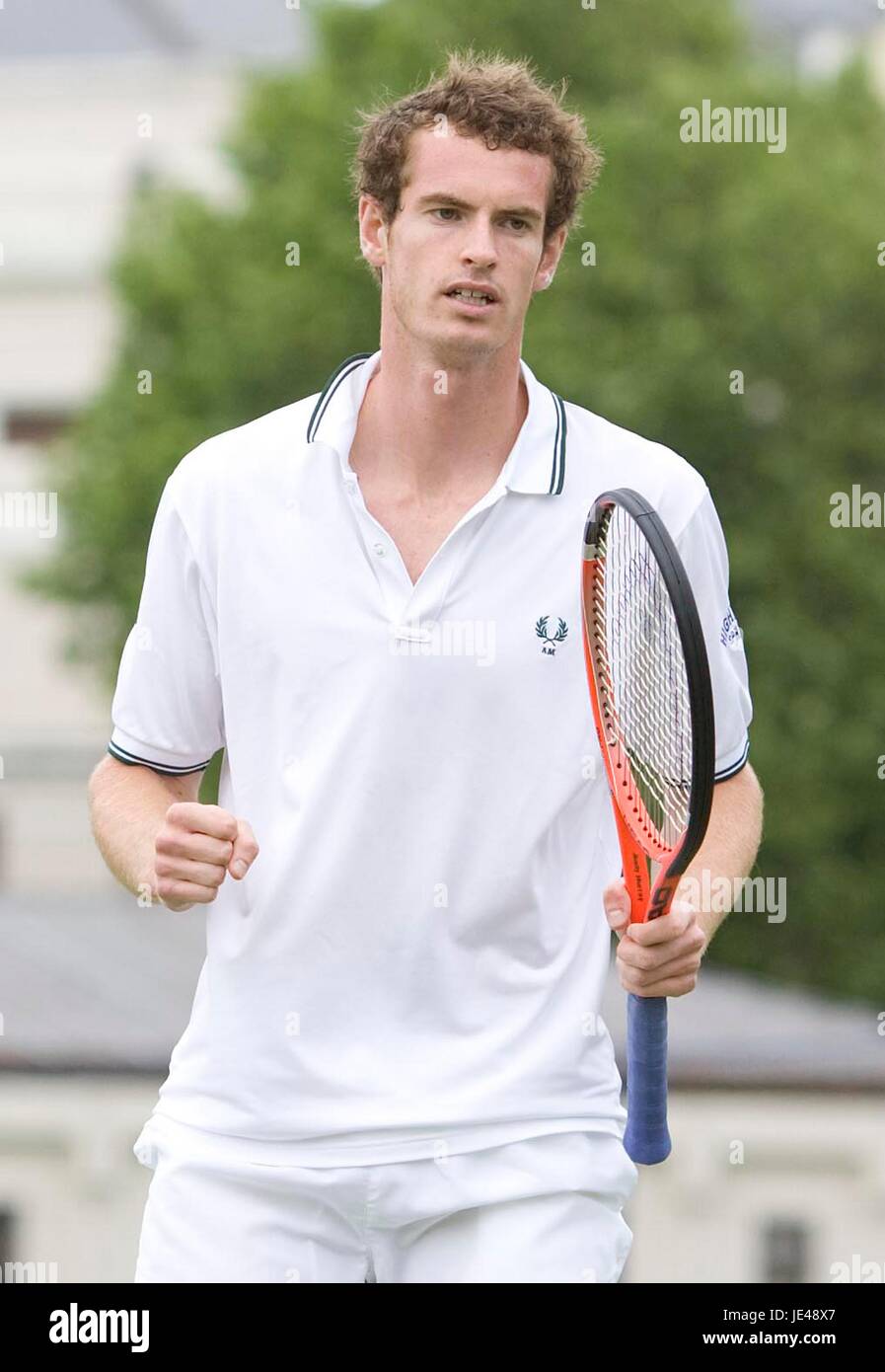 Andy Murray in action during the County Cup at Devonshire Park ...
