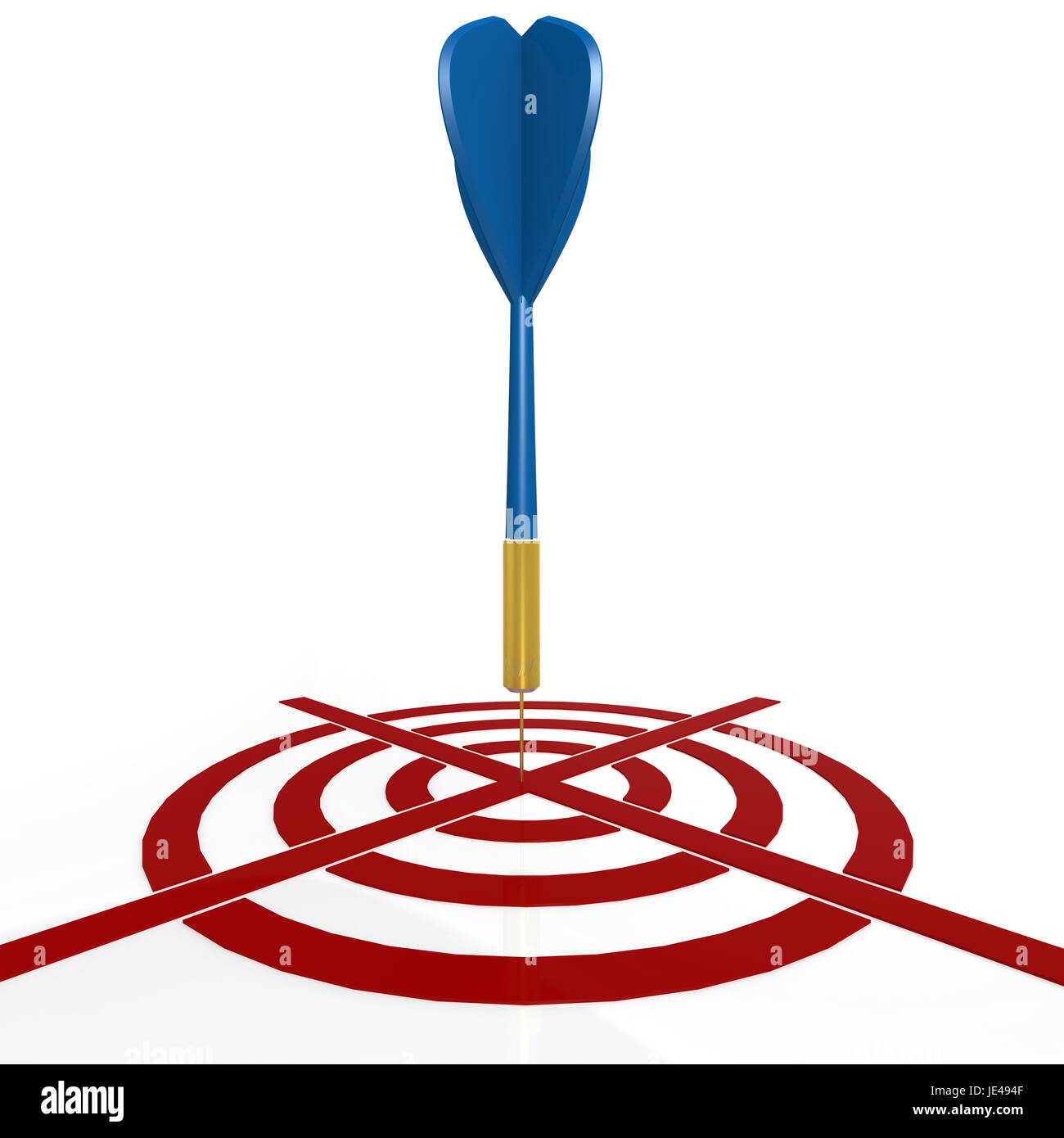 Dart board with blue dart Stock Photo - Alamy