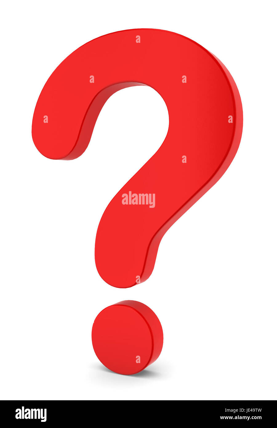 Red question sign. 3d illustration on white background Stock Photo - Alamy