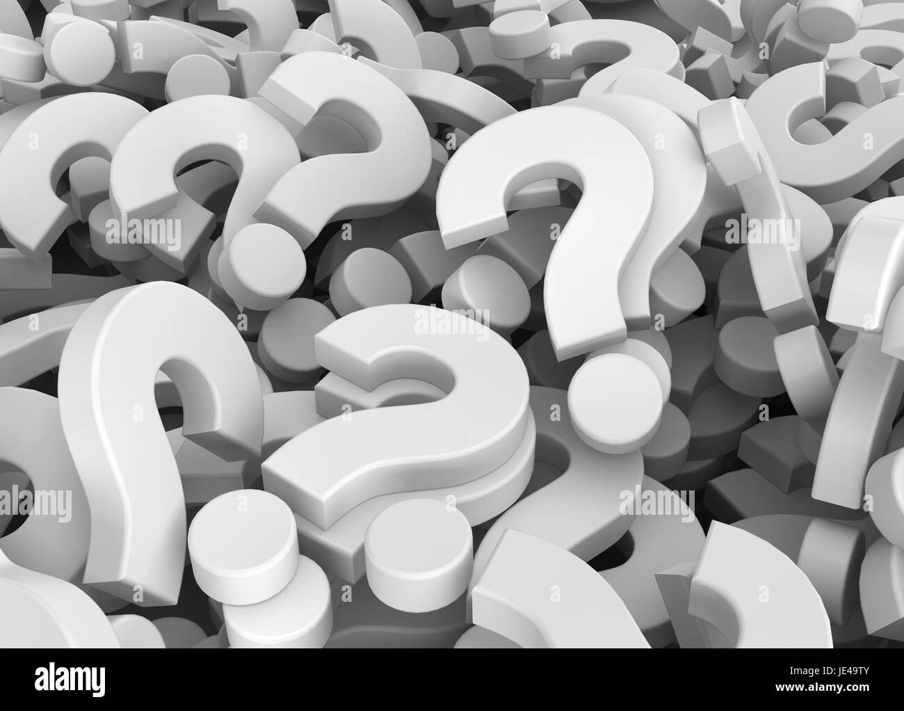 Many questions. 3d illustration Stock Photo - Alamy