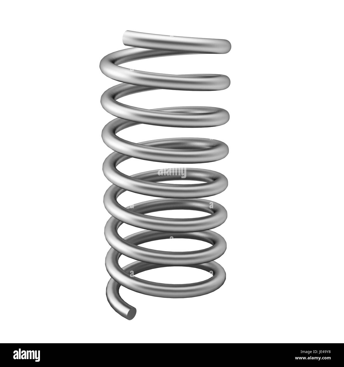 3d render of chrome spring on white Stock Photo - Alamy