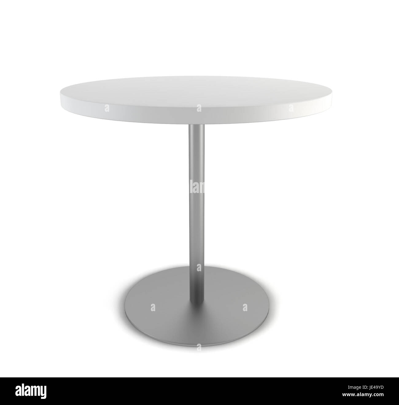 Round table. 3d illustration on white background Stock Photo - Alamy