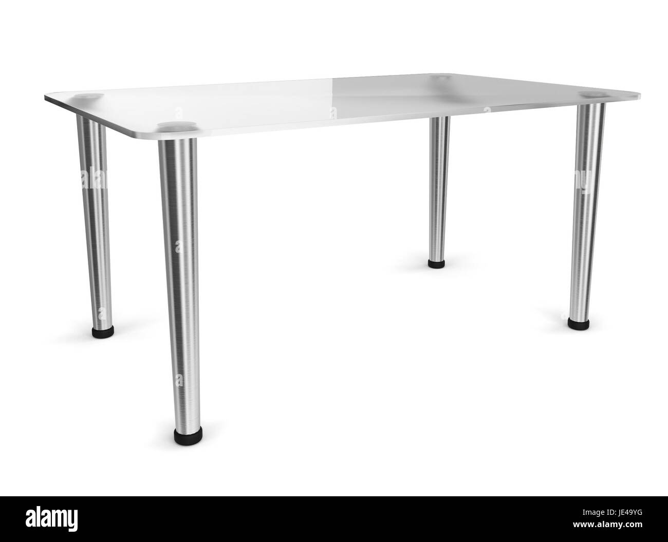 Modern table. 3d illustration on white background Stock Photo - Alamy