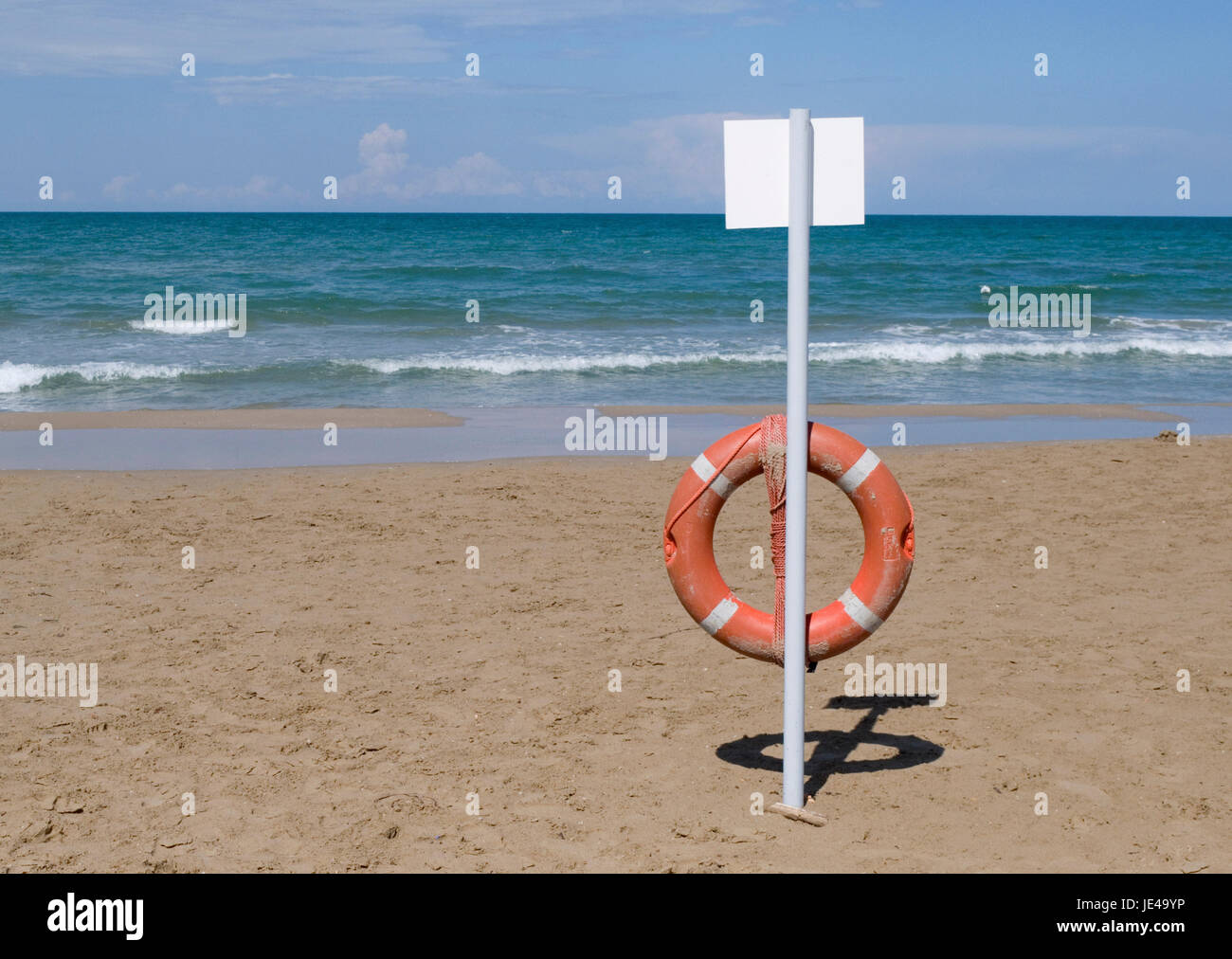 Pole with lifering Stock Photo - Alamy