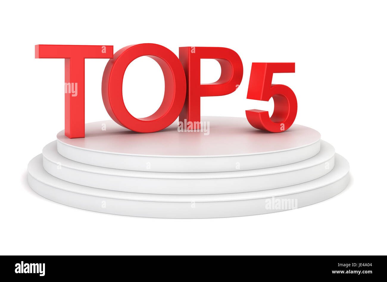 Top five. 3d illustration on white background Stock Photo - Alamy