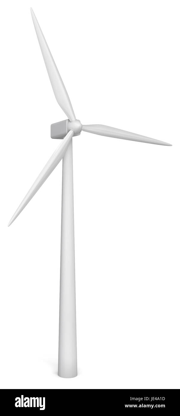 Wind energy generator. 3d illustration on white background Stock Photo ...