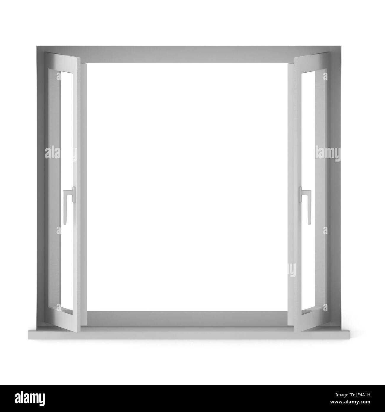 3d render of opened window Stock Photo - Alamy