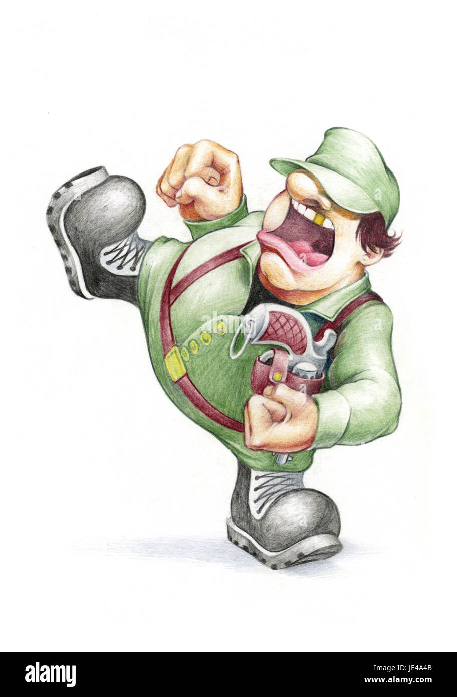 Warrior. Color pencil drawing. Scan A4. 2d art Stock Photo - Alamy