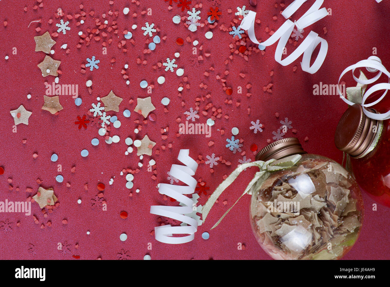 Christmas color background with snowflakes Stock Photo - Alamy