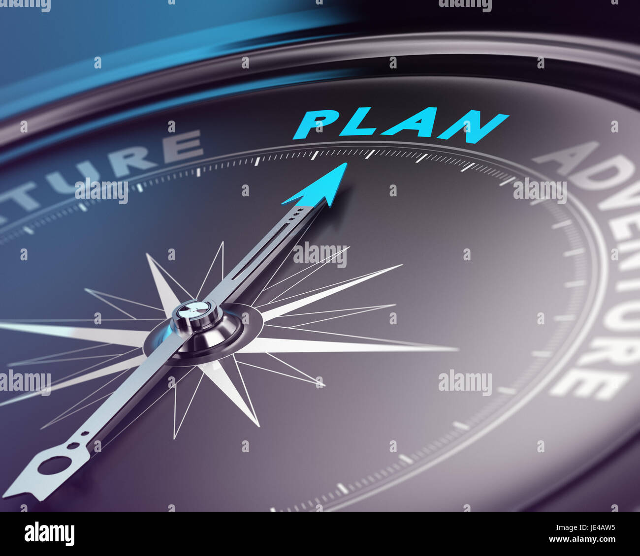 Compass needle pointing word planning hi-res stock photography and ...