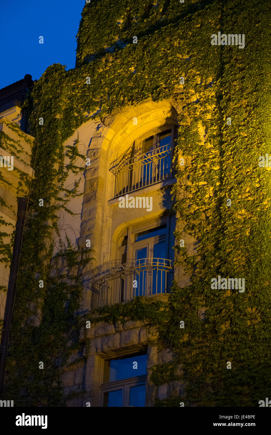 Romantic building with vegetation at night Stock Photo - Alamy