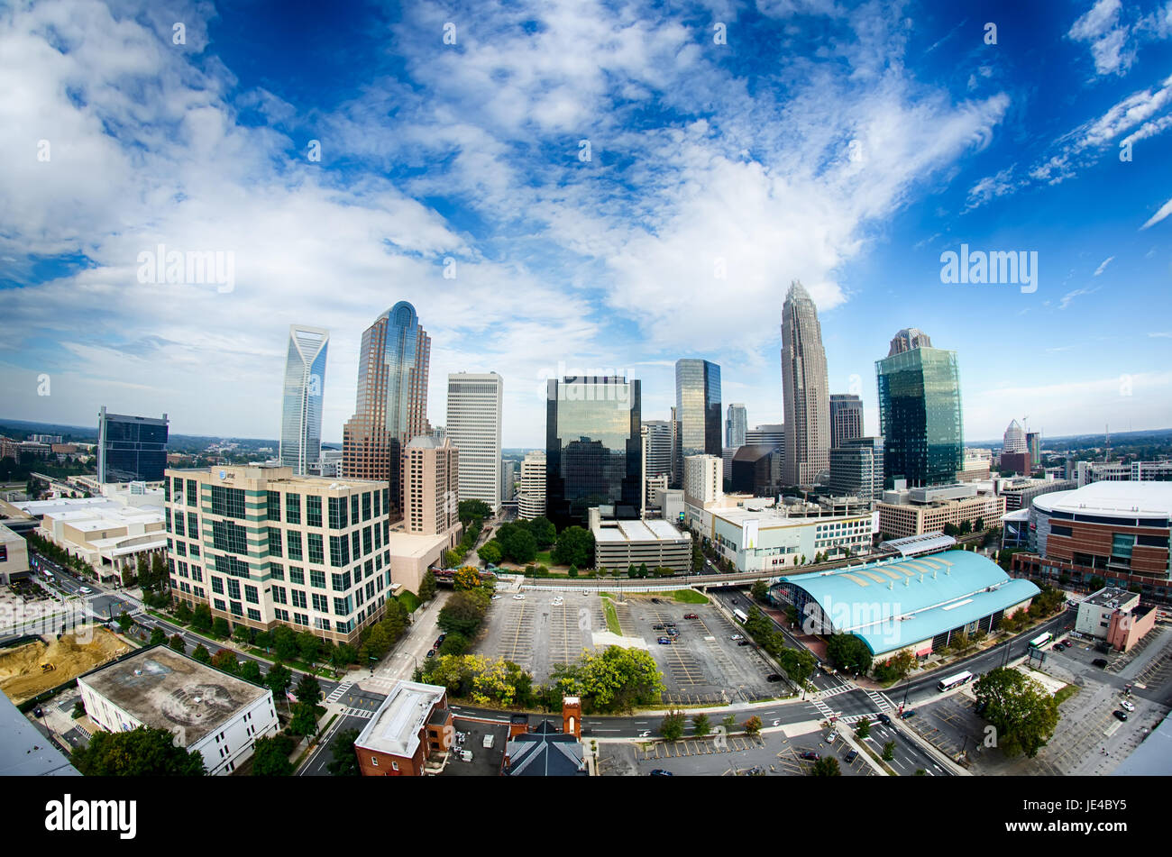 Aerial view of Charlotte North Carolina skyline Stock Photo - Alamy