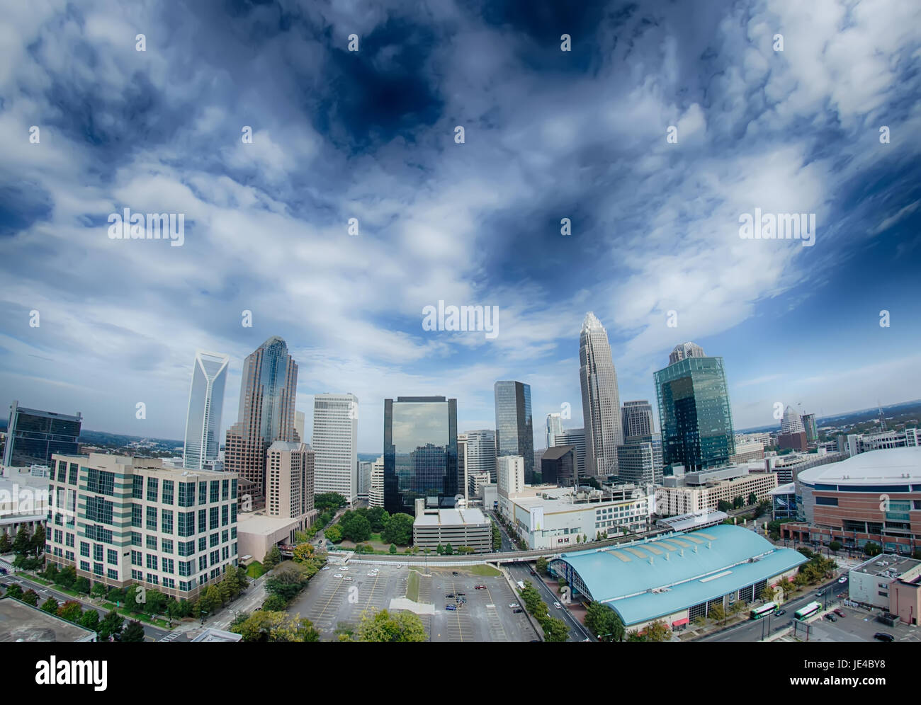 Aerial view of Charlotte North Carolina skyline Stock Photo - Alamy