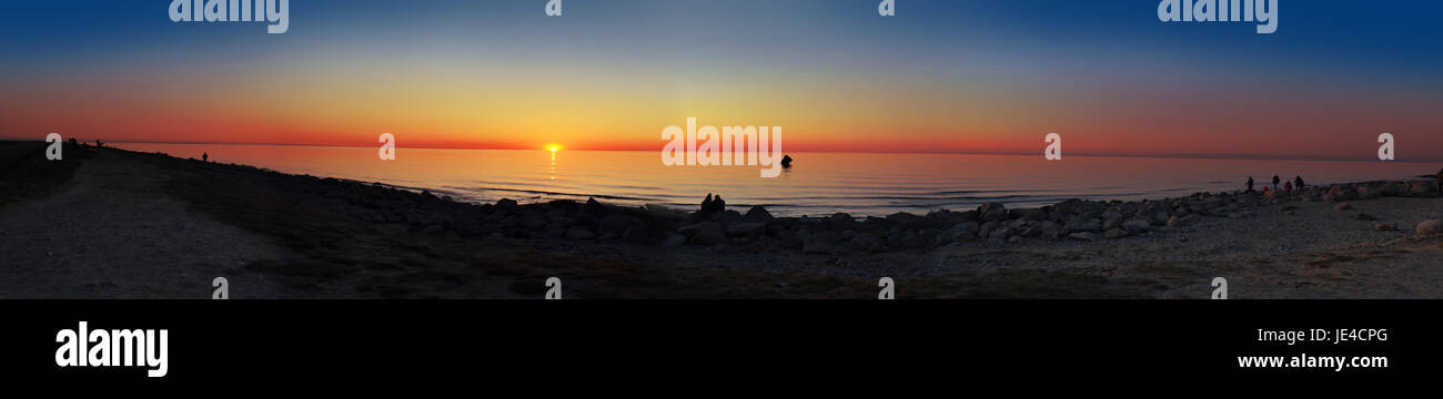 Sunset Ocean Panorama Stock Photo - Alamy