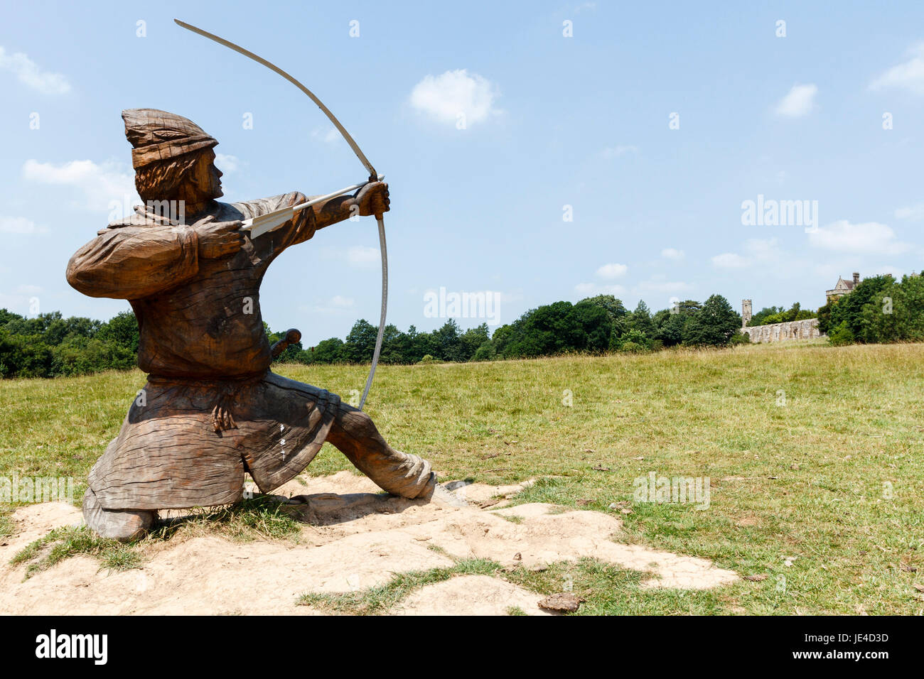 Statue of an archer at Battle abbey, scene of the Battle of Hastings in ...