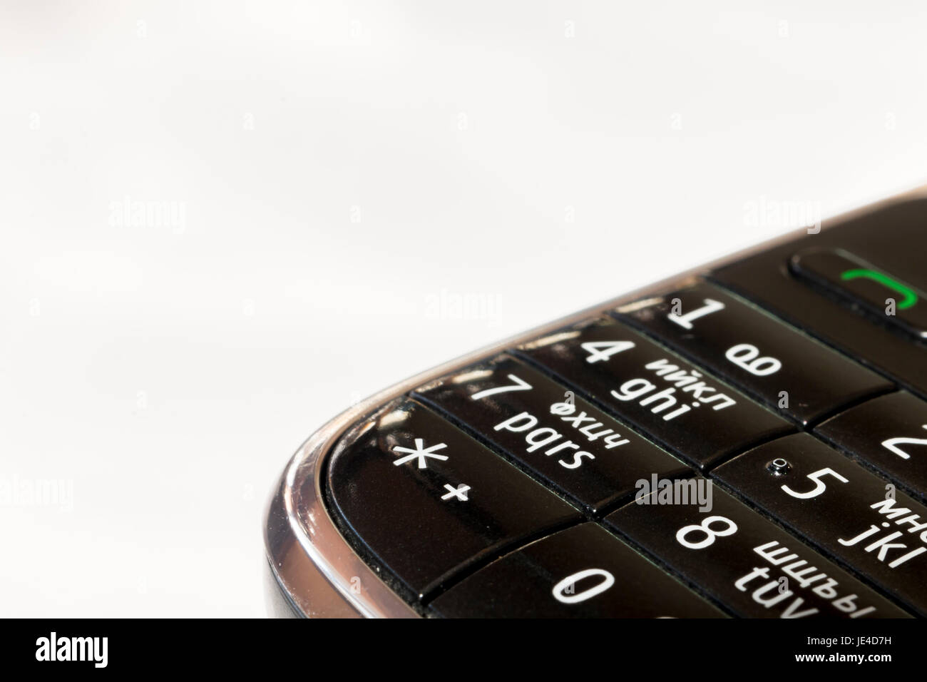 Close- up of mobile phone keypad isolated on white Stock Photo - Alamy