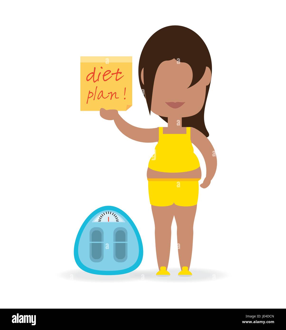 person with message of diet plan vector illustration Stock Vector Image ...